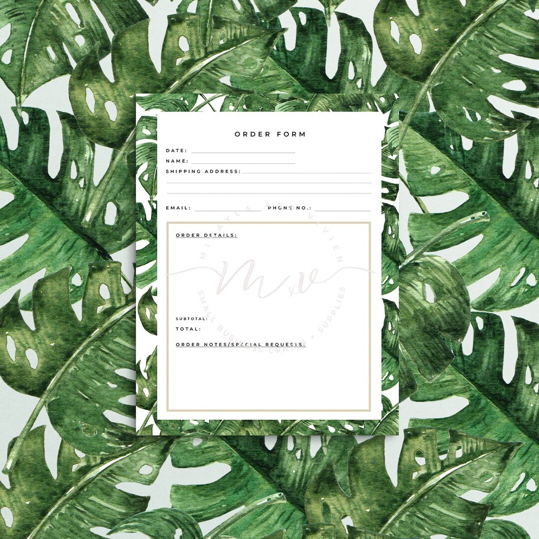 Small Business Printable / Printable Order Form / Vendor Trade Show ...