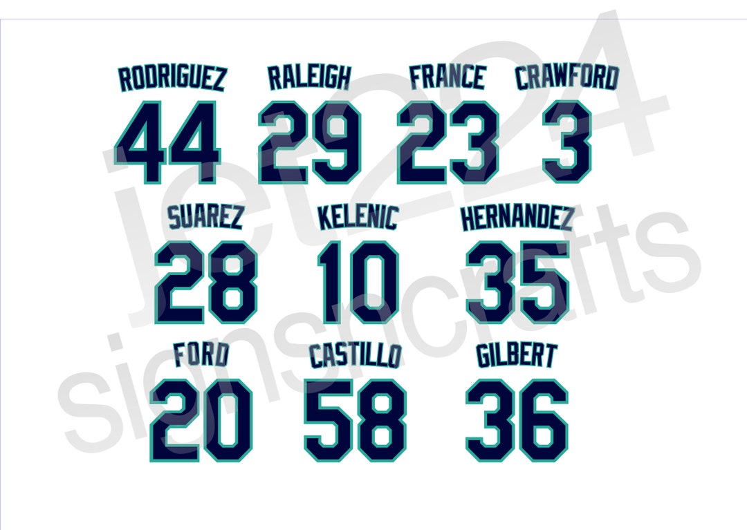 Seattle Mariners DECAL STICKER Rodriguez Hernandez Castillo - Etsy