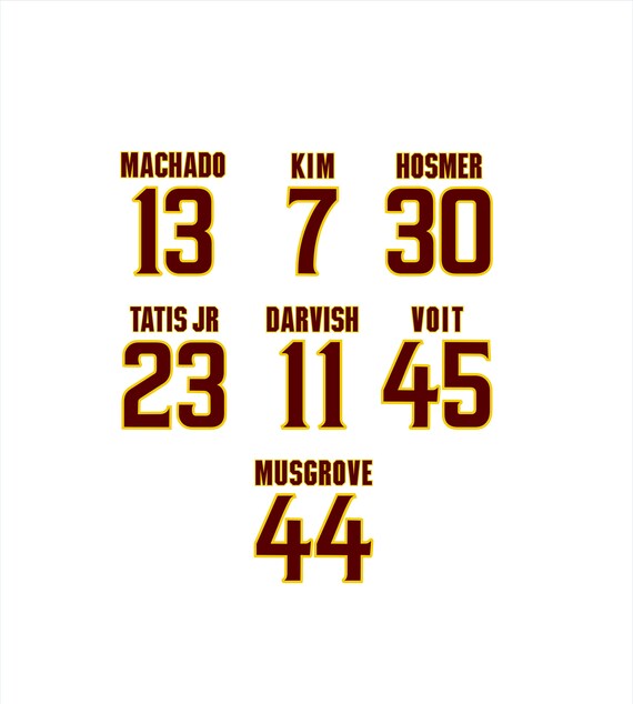 San Diego Padres STICKER DECAL Tatis JR Kim Machado Hosmer - Etsy