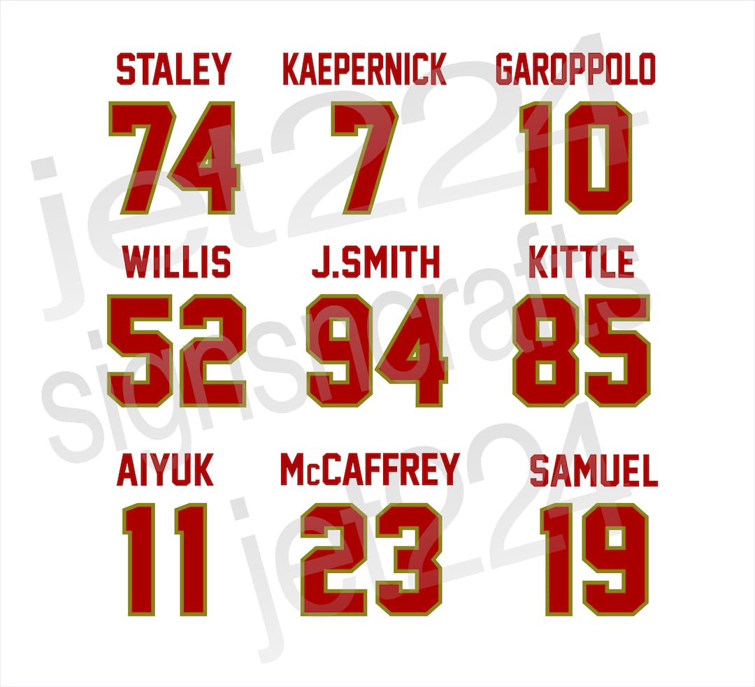 San Francisco 49ers STICKER DECAL Garoppolo Kittle Mccaffery 2010s - Etsy