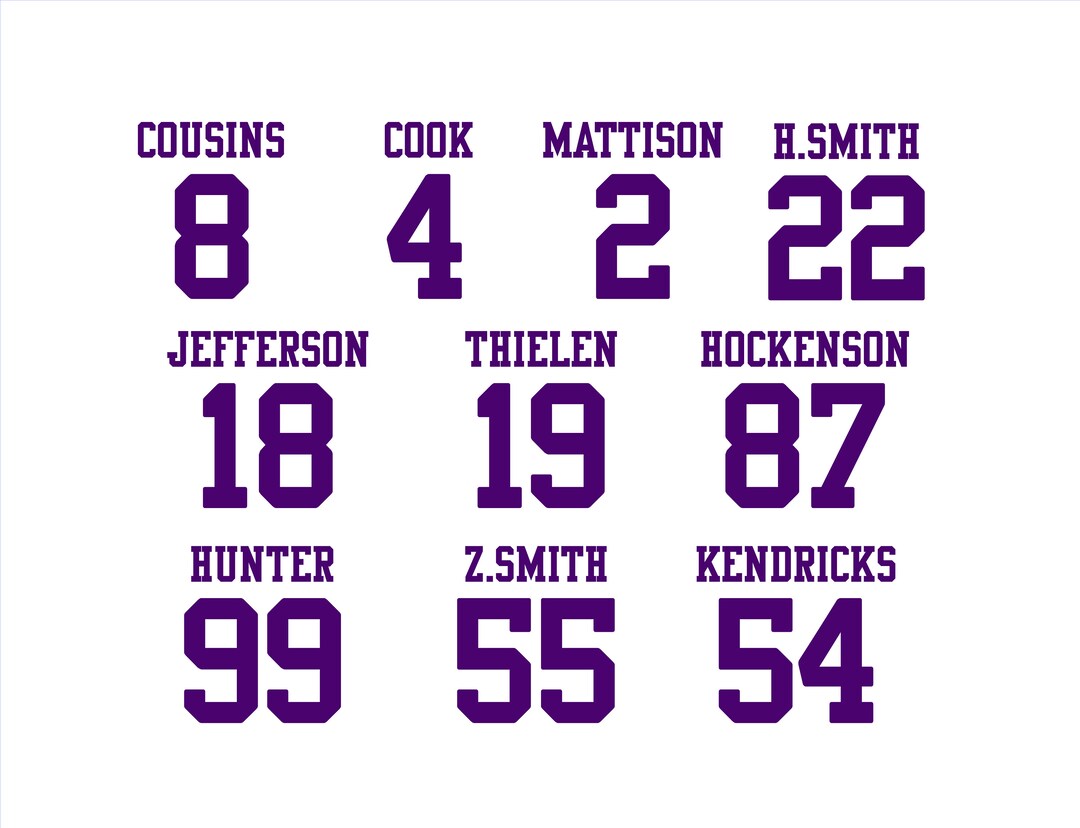 Minnesota Vikings STICKER DECAL Cousins Cook Mattison Jefferson ...