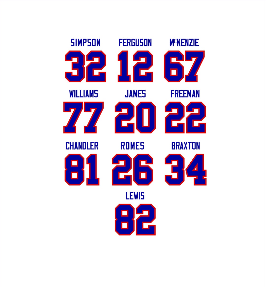 Buffalo Bills STICKER DECAL 1970s OJ Simpson, Ferguson, Mckenzie ...