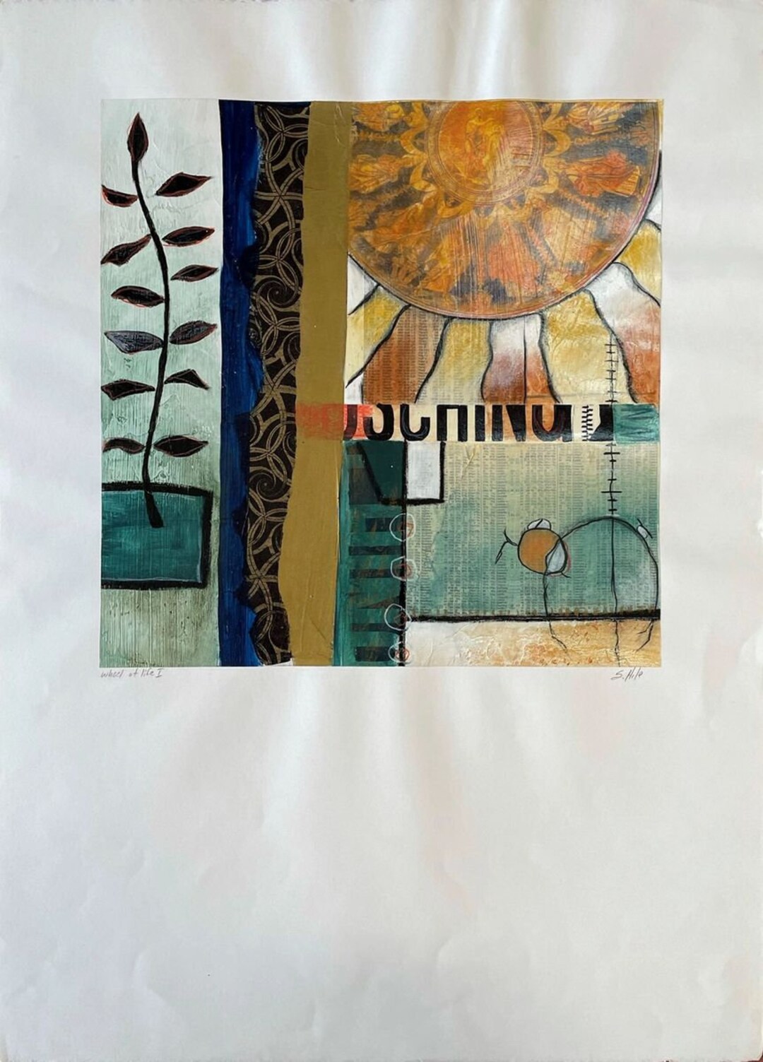 Scott Hile - "wheel of Life I" Original Mixed Media on Paper 16x16 - Etsy