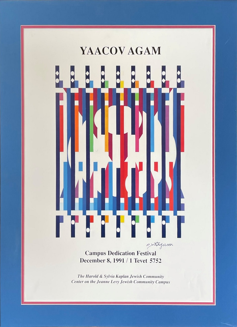 Yaacov Agam Rare Vintage Signed Poster Campus Dedication Festival Dec 8 ...