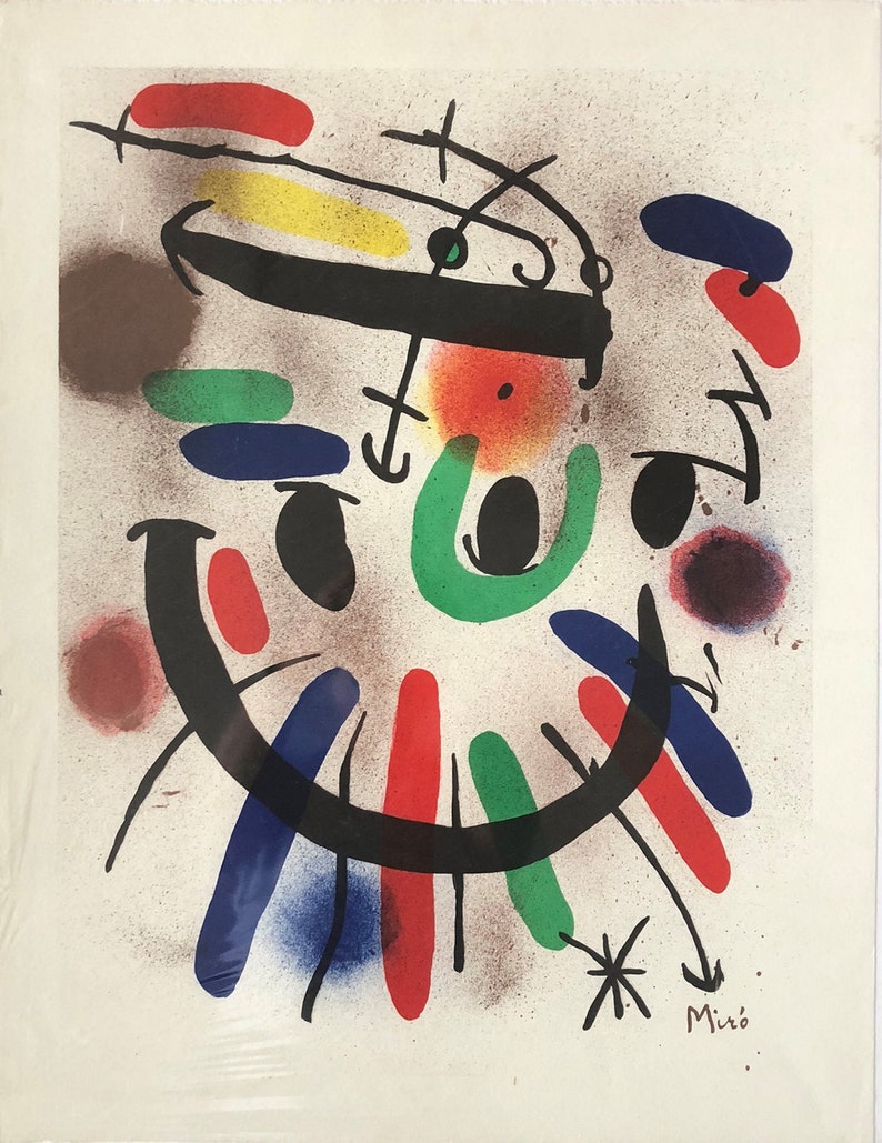 Joan Miro - Lithogragh Signed in Plate - Etsy