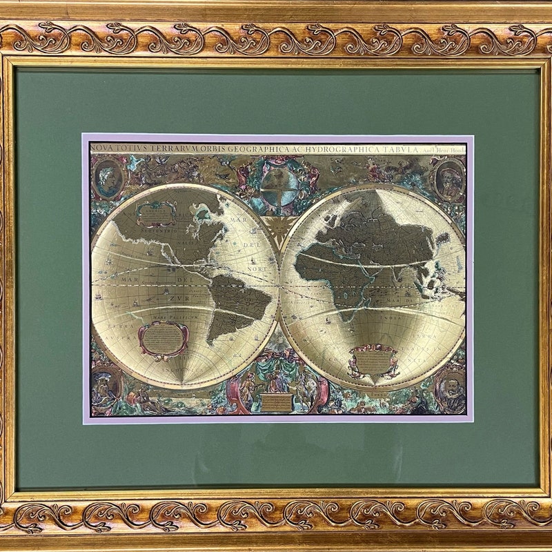 Gold Foil World Map - Etsy