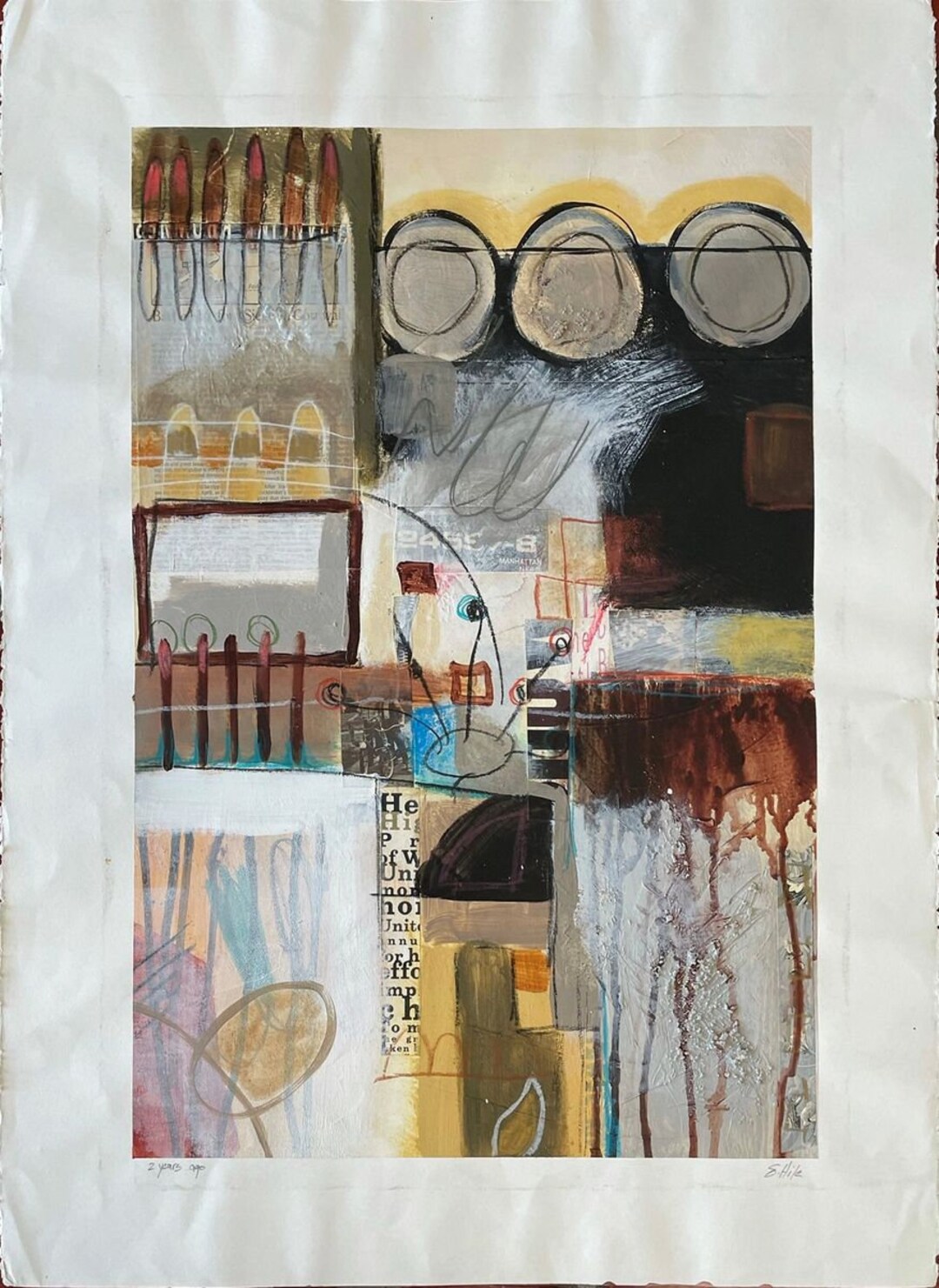 Scott Hile - " 2 Years Ago (small)" Original Mixed Media on Paper 16x24 ...