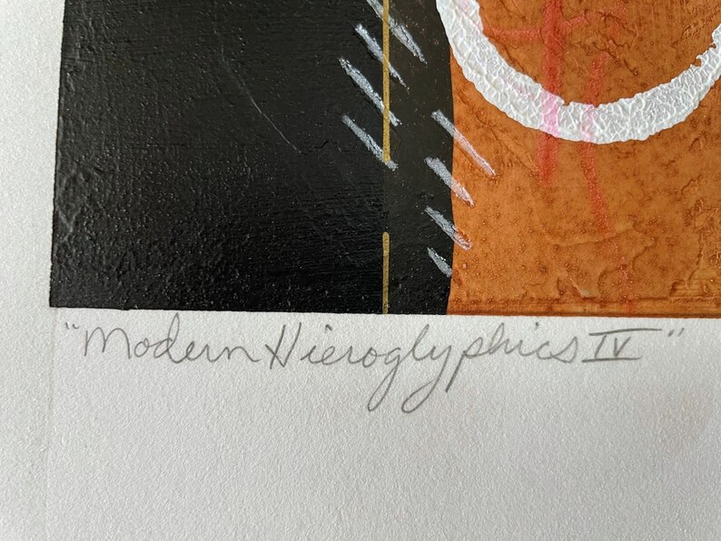 Phil Hammon - "modern Hieroglyphics Iv" Original Mixed Media 16x16 - Etsy