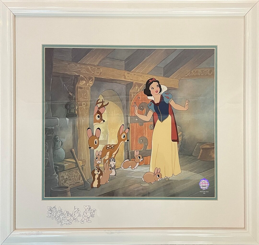 Disney Snow White Seven Dwarfs house Warming Limited Edition Sericel ...