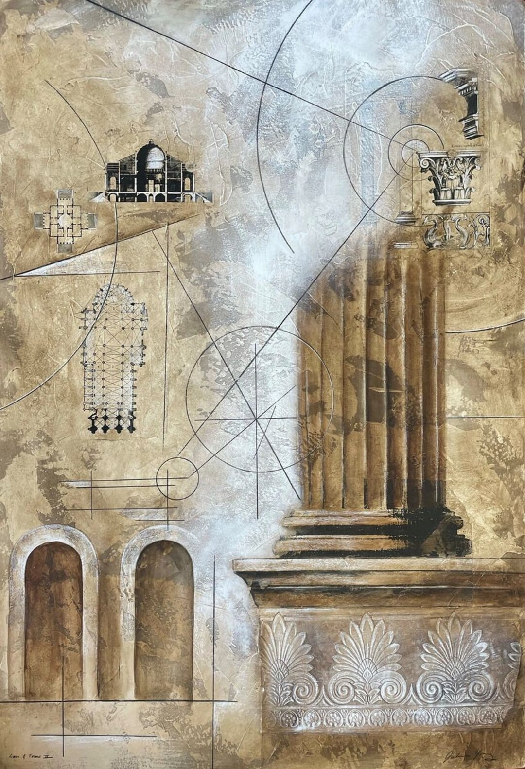 Judith Young - "lines & Forms Ii" Original Mixed Media 30x44 - Etsy