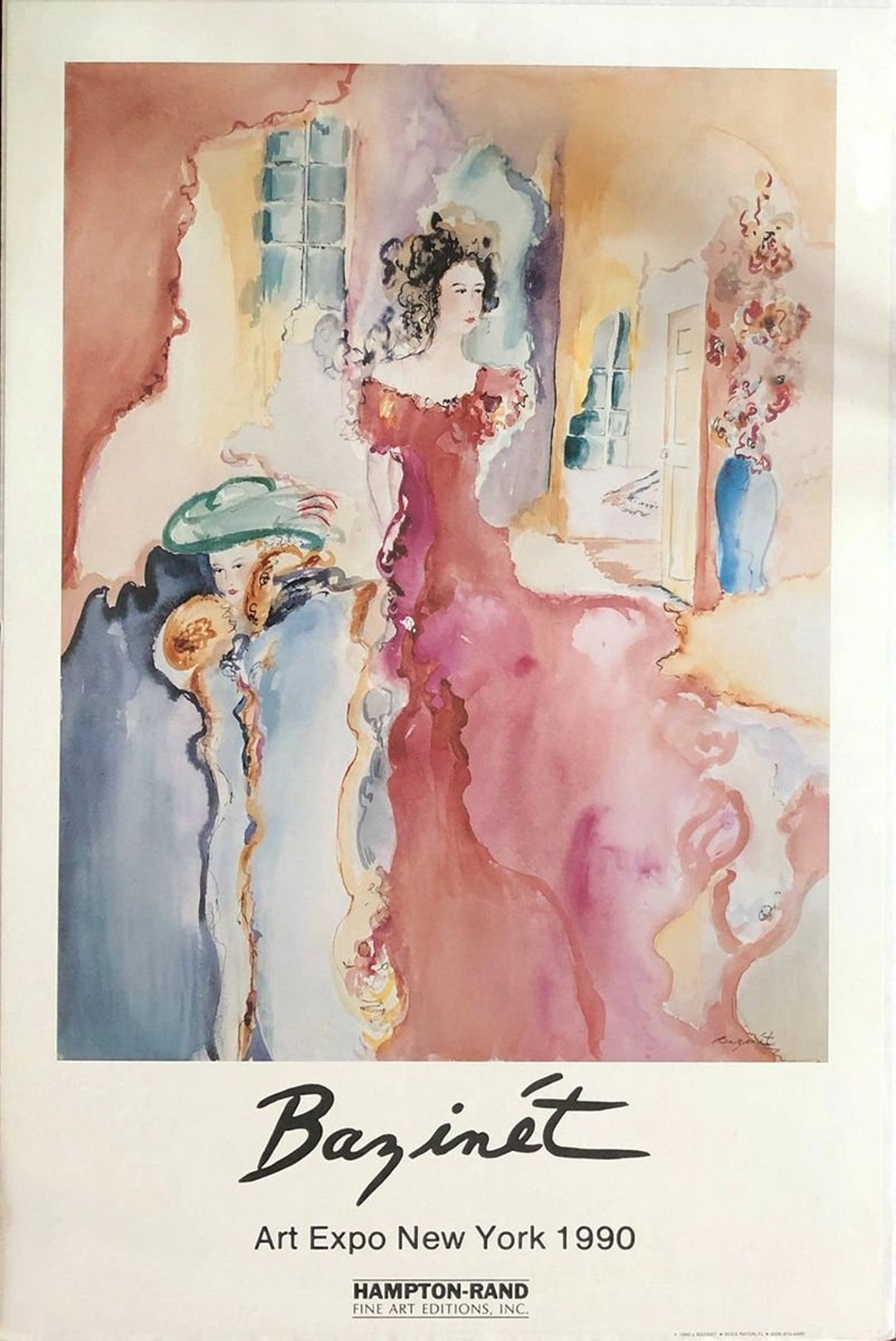 Jane Bazinet Art Expo New York '90 (two Ladies) (24x36) - Etsy