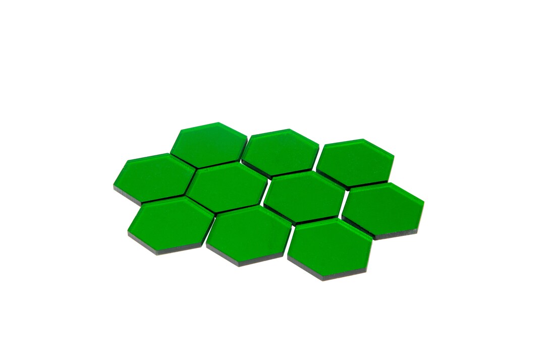 Transparent Green 34mm Hex Tiles (10) - Etsy