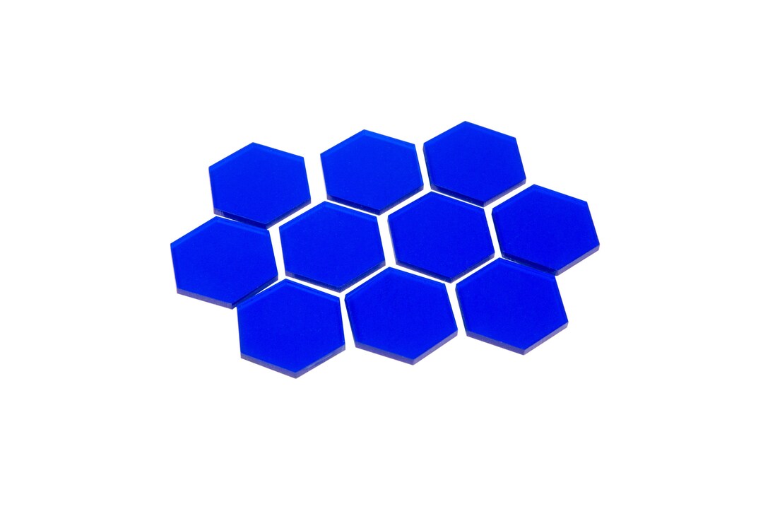 Transparent Blue 34mm Hex Tiles (10) - Etsy