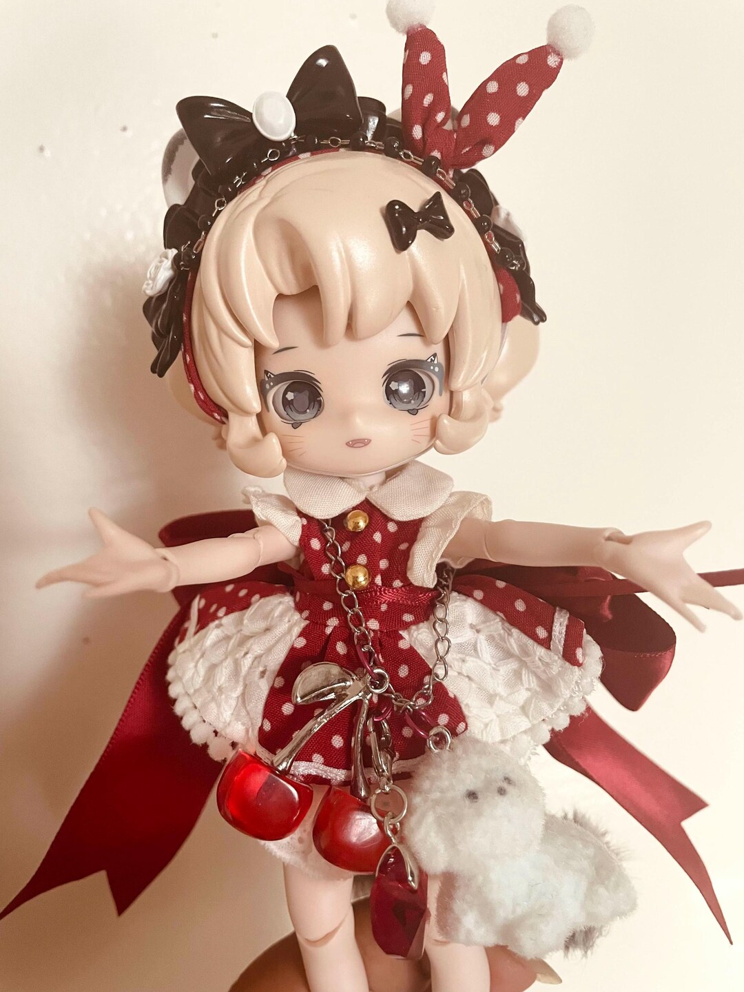 Red Cherry Pup Doll Chain Accessory - Etsy