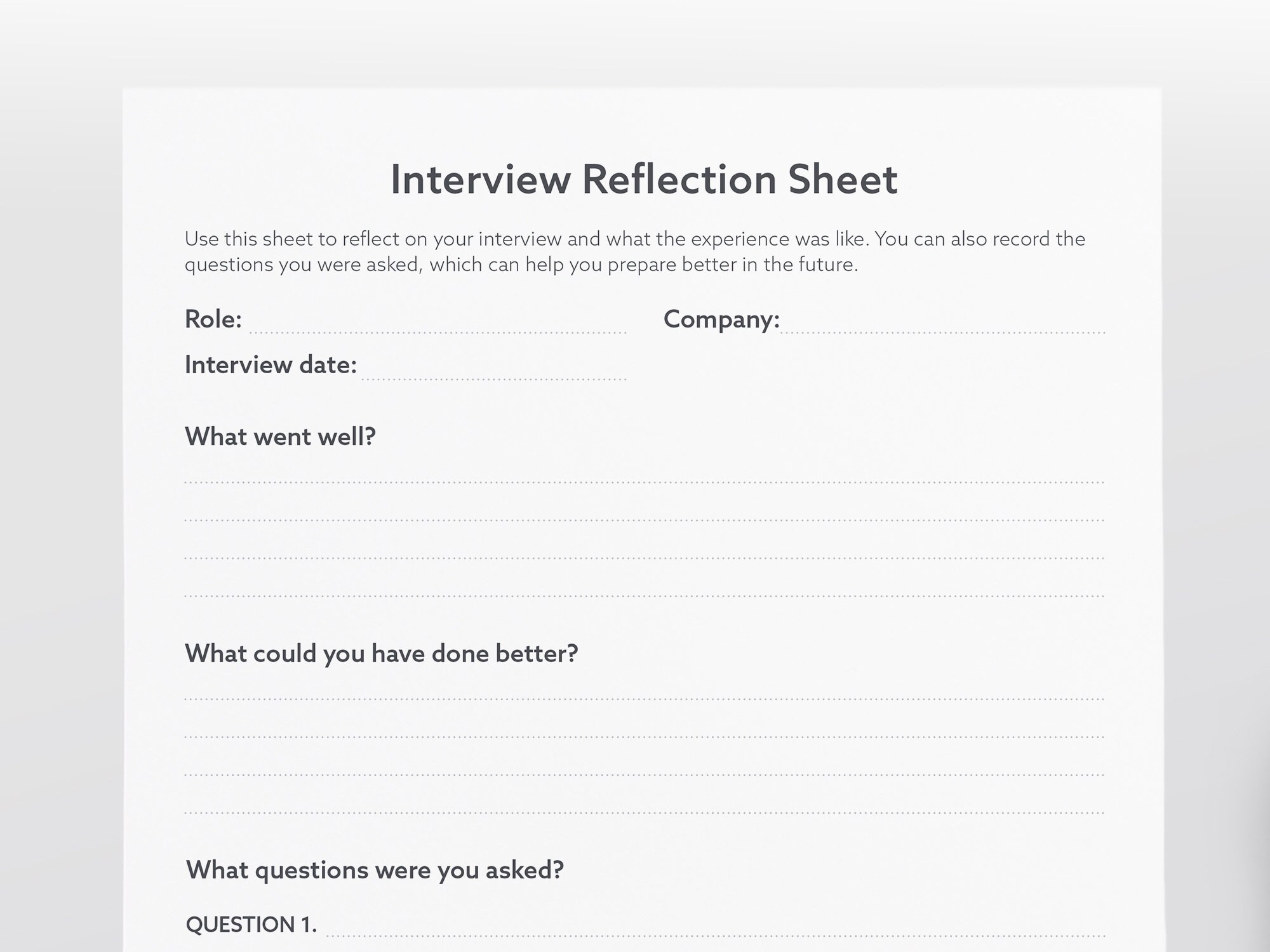 Printable Job Interview Planner, Interview Prep, Interview Questions ...