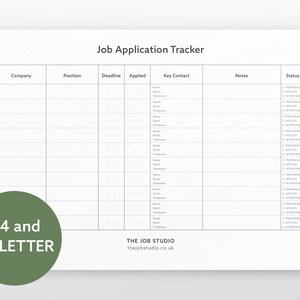 Job Application Tracker Printable Job Search Tracker Job Search Planner ...