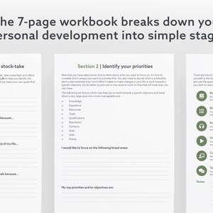 Printable Personal Development Planner, Goal Tracker, Life Coaching ...
