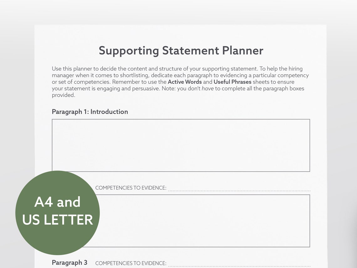 Printable Supporting Personal Statement Bundle | 900-word Supporting ...