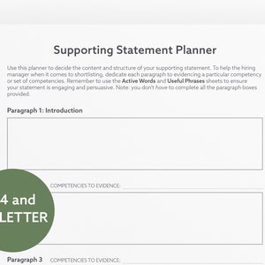 Printable Supporting Personal Statement Bundle | 900-word Supporting ...