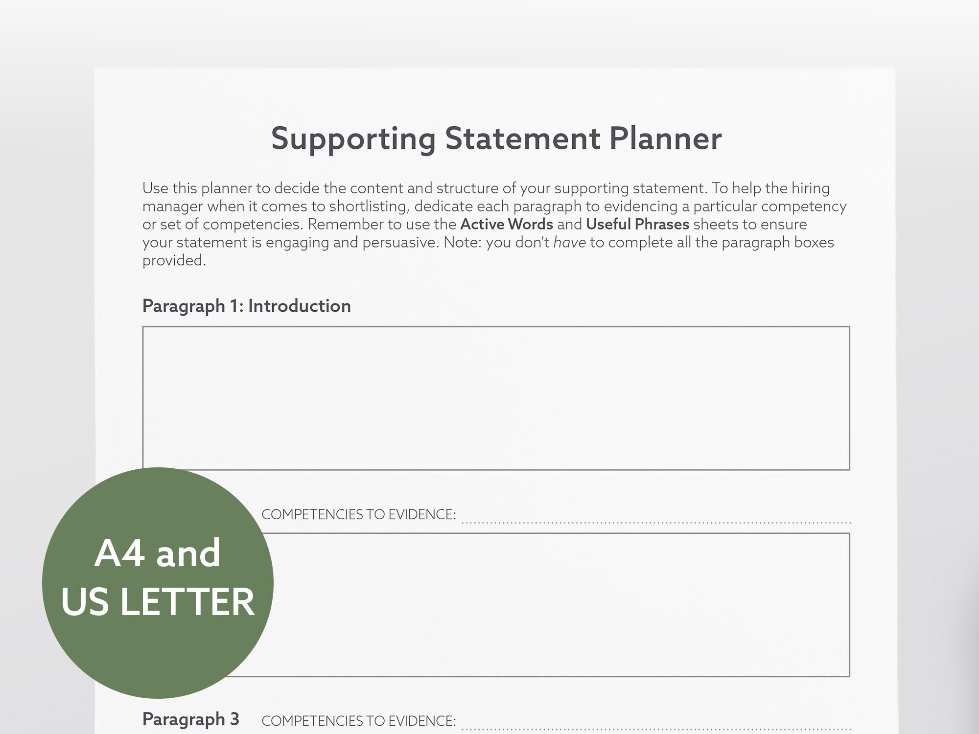Printable Supporting Personal Statement Bundle | 900-word Supporting ...