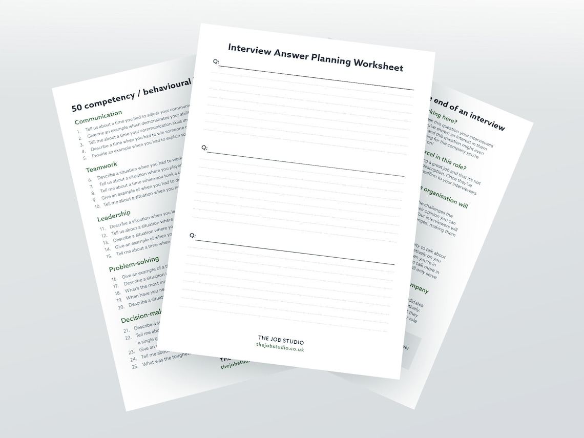 Printable Job Interview Questions, Interview Prep, Interview Planner ...