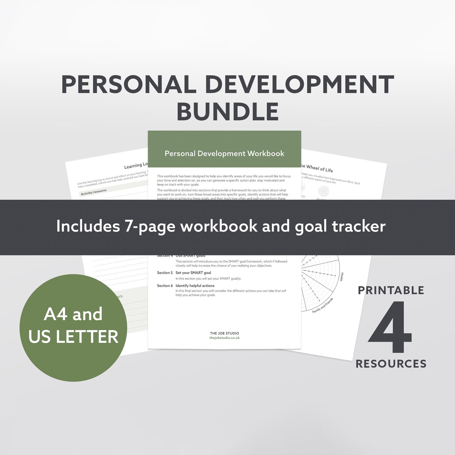 Printable Personal Development Planner, Goal Tracker, Life Coaching ...