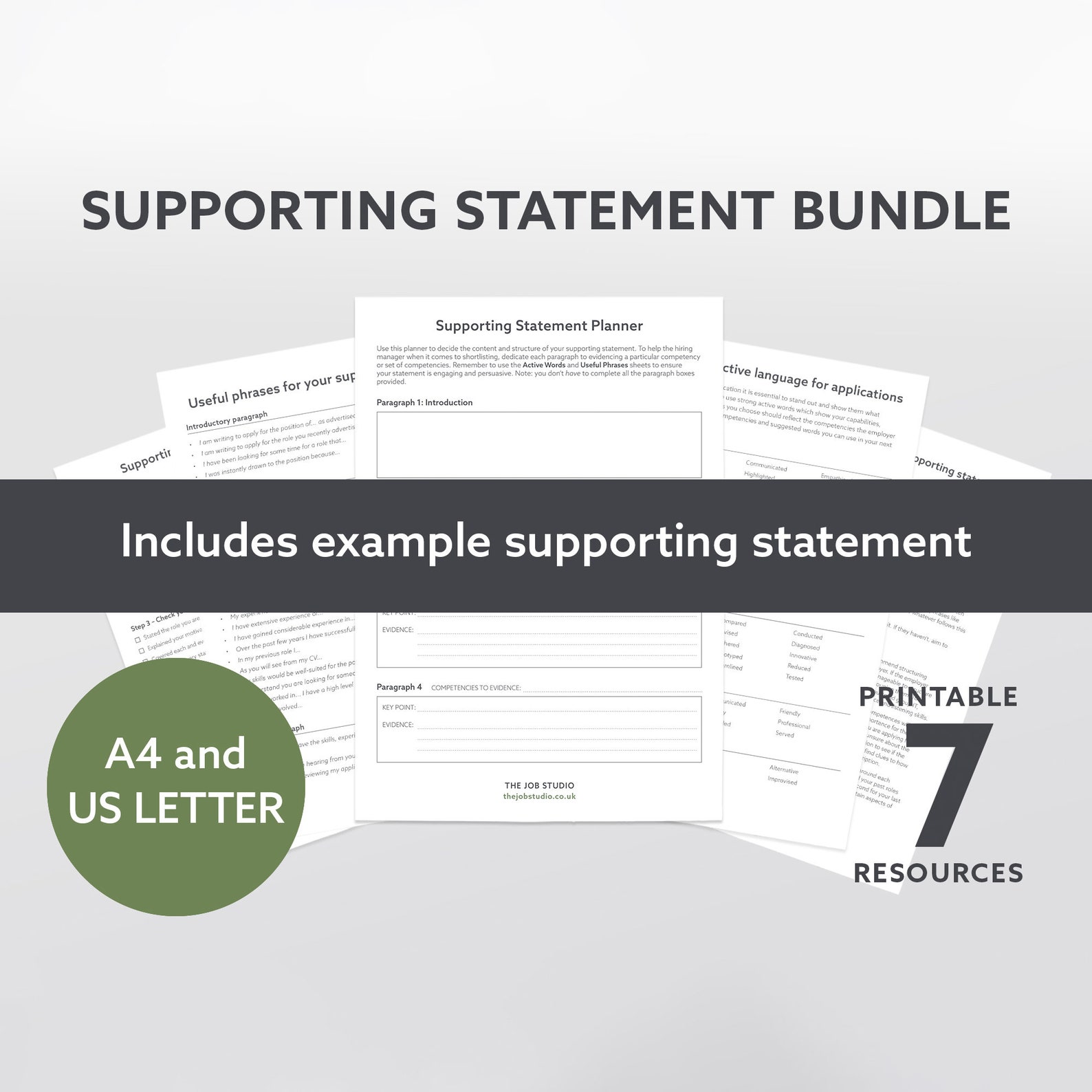 Printable Supporting Personal Statement Bundle | 900-word Supporting ...