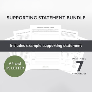 Printable Supporting Personal Statement Bundle 900-word Supporting ...