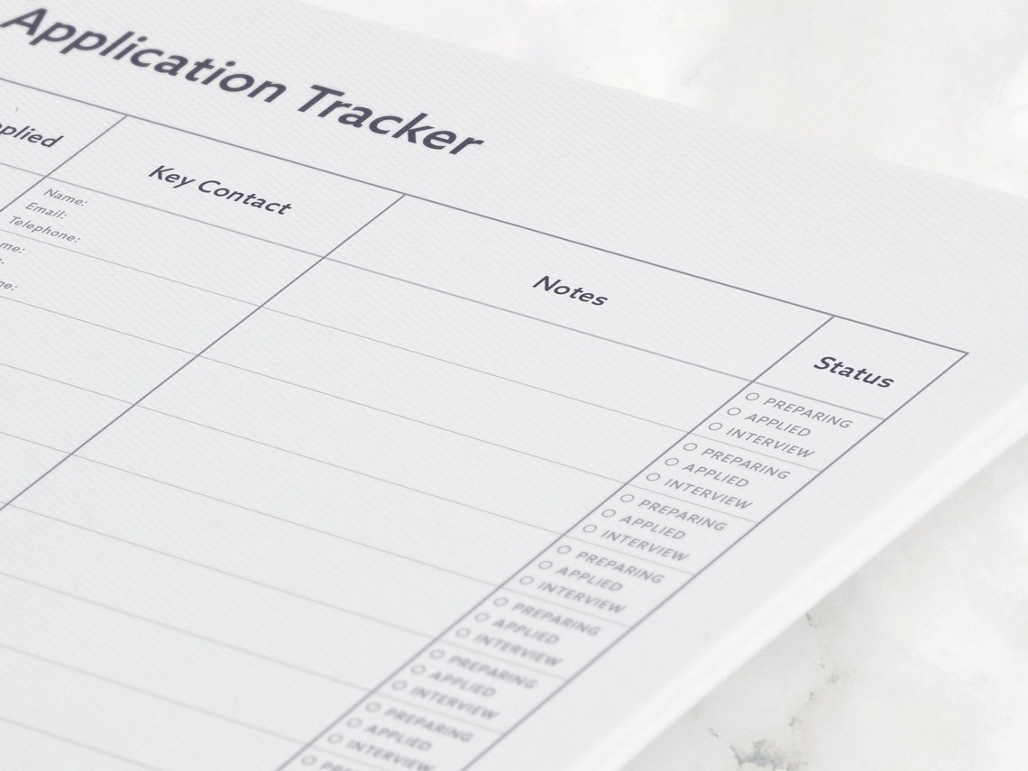 Job Application Tracker Printable Job Search Tracker Job Search Planner ...