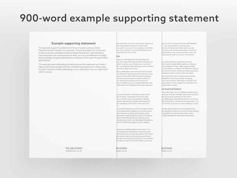 Printable Supporting Personal Statement Bundle | 900-word Supporting ...