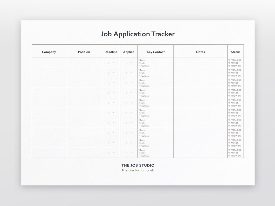 Printable Job Application Bundle Job Application Tracker - Etsy