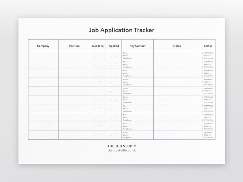 Printable Job Application Bundle - Job Application Tracker, Resume/cv ...