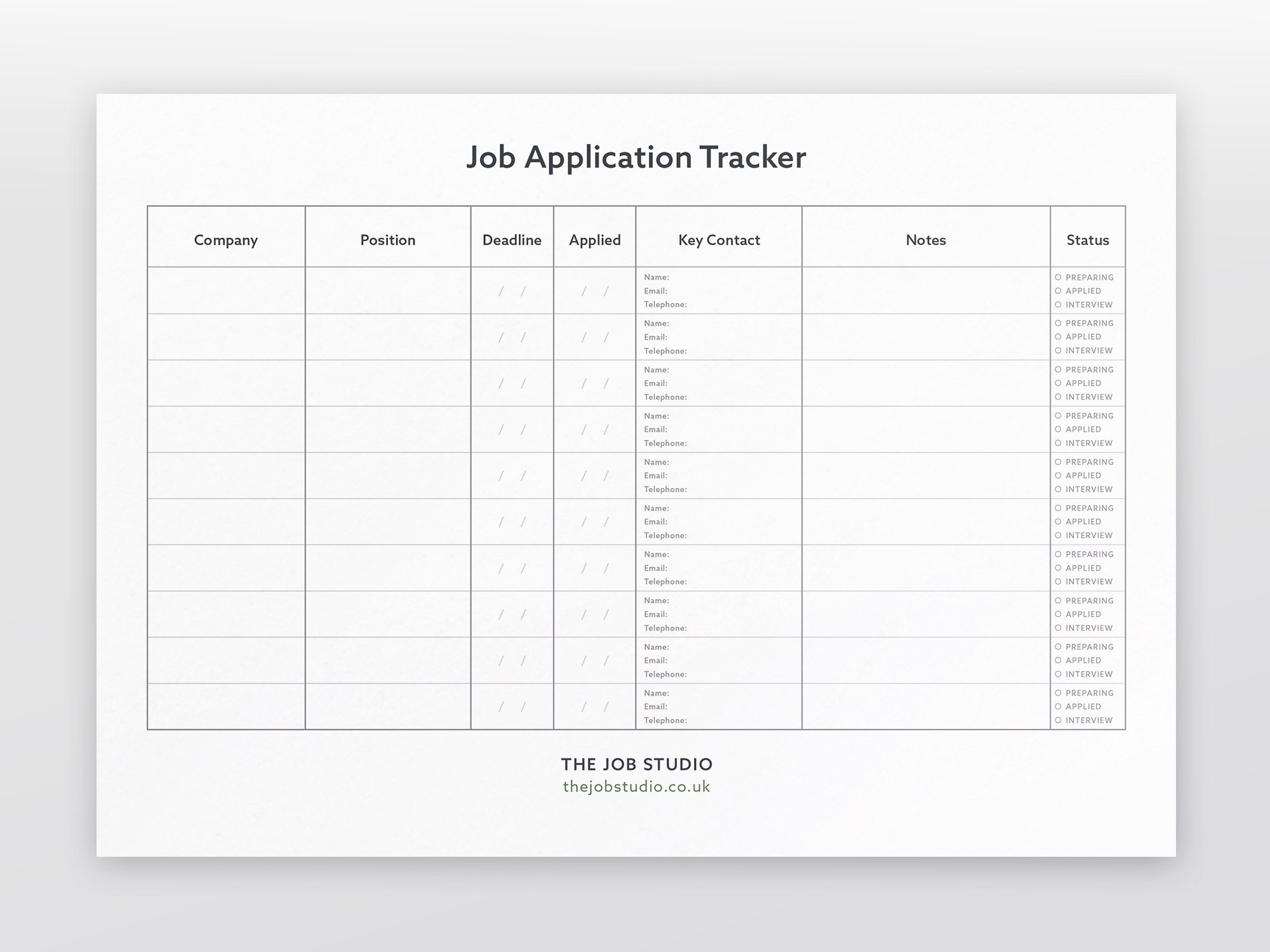 Printable Job Application Bundle - Job Application Tracker, Resume/cv ...