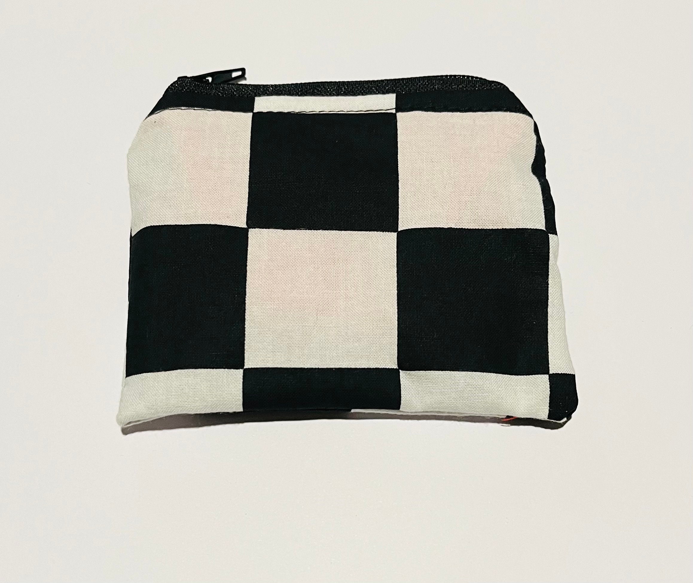 Black and White Checkered Coin Purse - Etsy