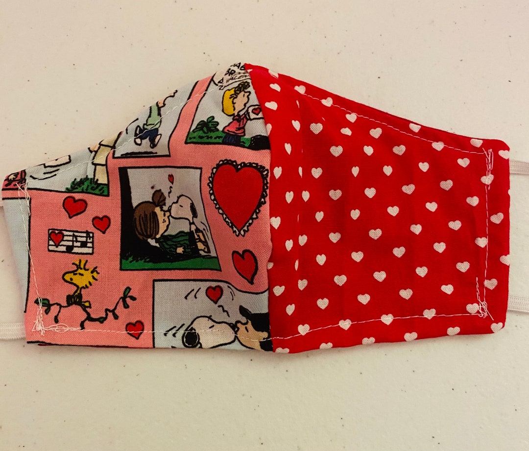 Valentines Day Half Peanuts , Half Hearts Adult Size Shaped Mask - Etsy ...