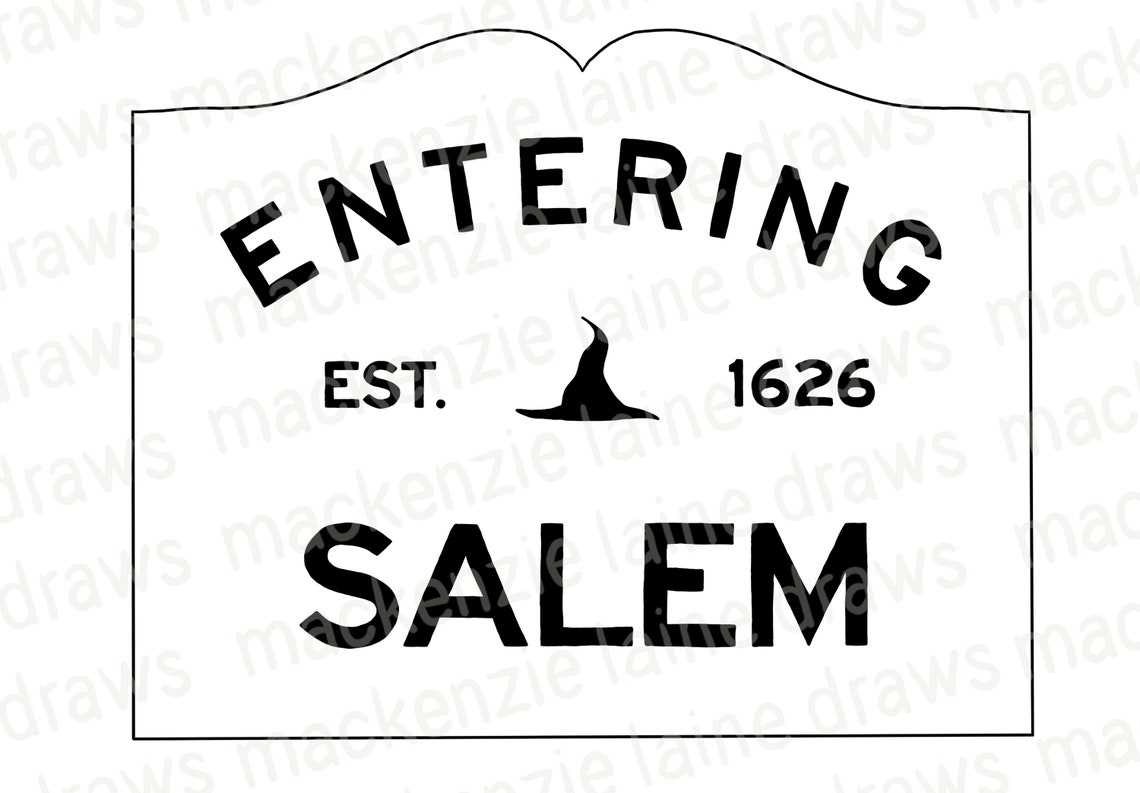 Entering Salem City SVG, PNG, JPG Sign | Cricut, Silhouette, Halloween ...
