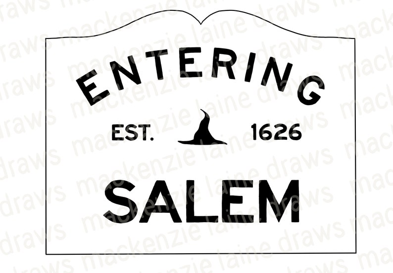Entering Salem City SVG, PNG, JPG Sign | Cricut, Silhouette, Halloween ...