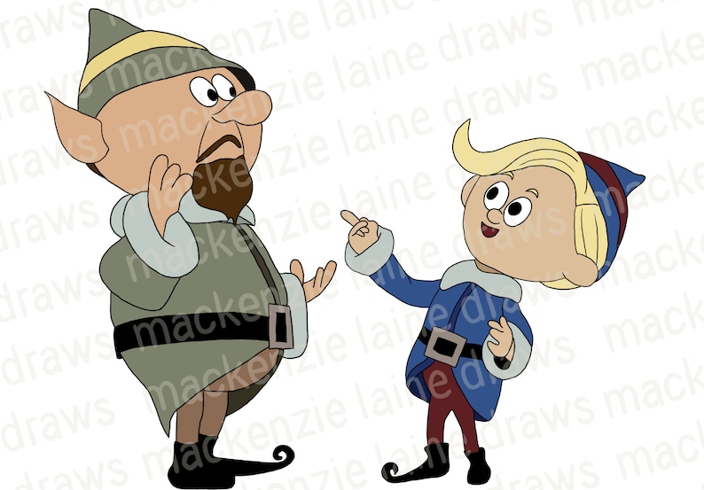 Elf & Head Elf From Rudolph SVG PNG JPG Drawing Cricut - Etsy