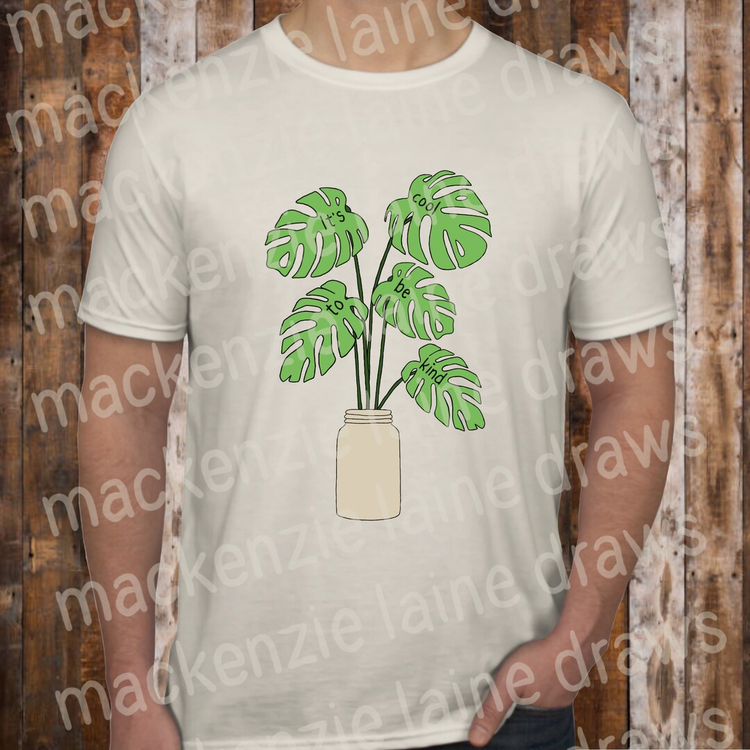 Monstera in a Bottle W/ Quote 'it's Cool to Be Kind' SVG, PNG, JPG ...