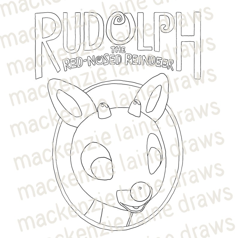 Cute Rudolph the Red Nosed Reindeer SVG PNG JPG Cricut - Etsy