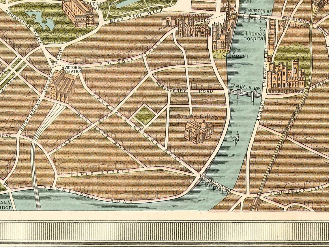 Printable Antique Old 19th Century Map of London City. Vintage | Etsy