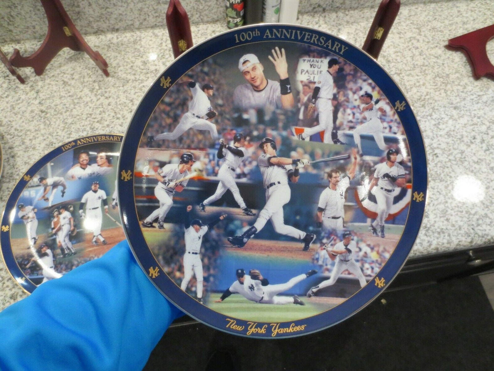 Set of (4) Danbury Mint New York Yankees 100th Ann. Plates W/ Stands ...