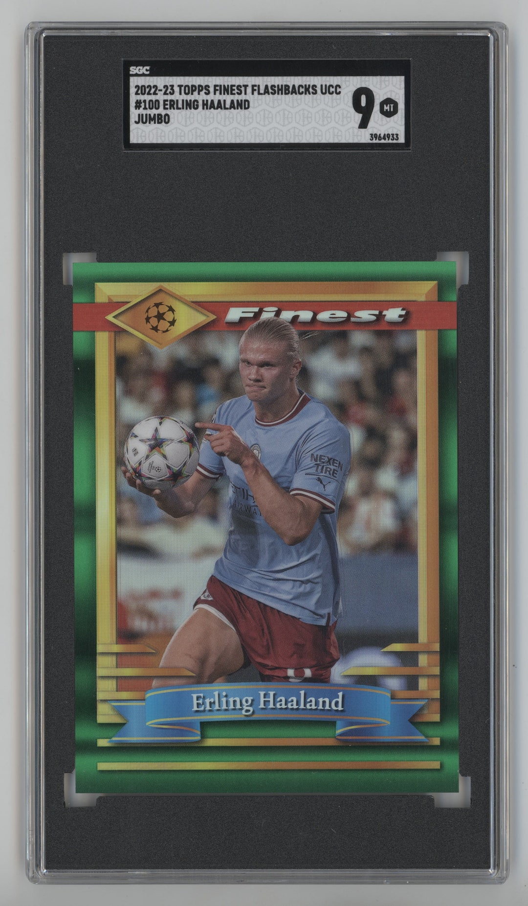 2022-23 Topps Finest Flashbacks UCC Erling Haaland #100 Jumbo Box ...