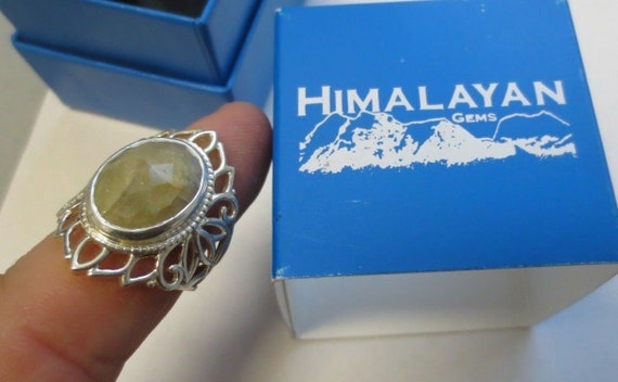 HIMALAYAN Sterling Silver Oval Cut Gemstone Ring Size 8 PTI - Etsy