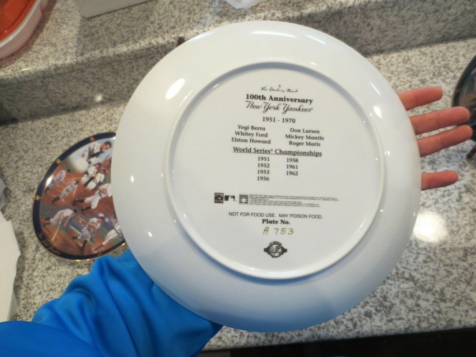 Set of (4) Danbury Mint New York Yankees 100th Ann. Plates W/ Stands ...