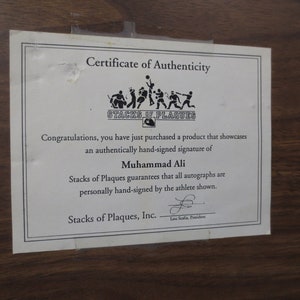 Muhammad Ali Autographed 8x10 Photo Mounted on Plaque (stacks of ...