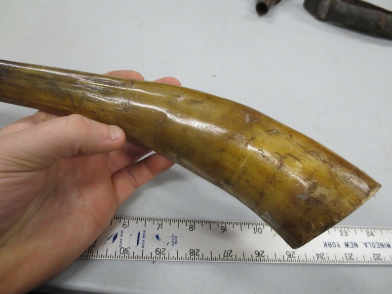 19th Century Powder Horn W/ 1846 Large Cent & Chinese Coin - Etsy