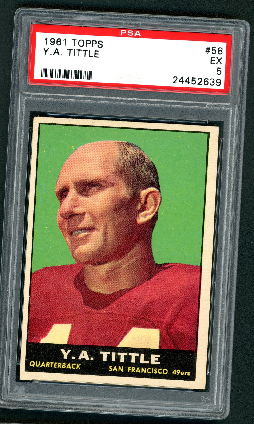 1961 Topps Football Y.A. Tittle #58 PSA 5 - Etsy