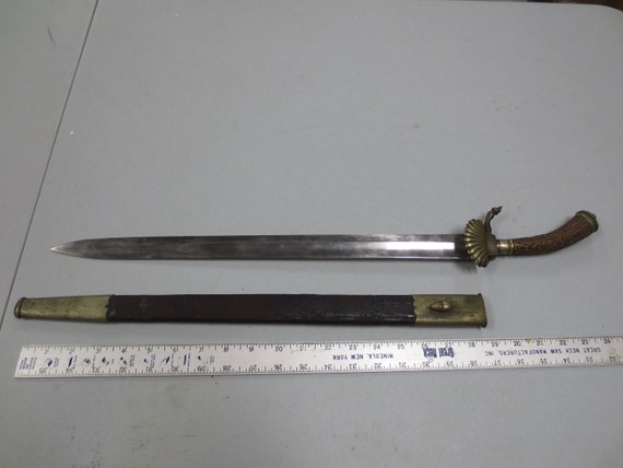 WWI Era German Forestry Sword W/ Leather Scabbard 19 - Etsy