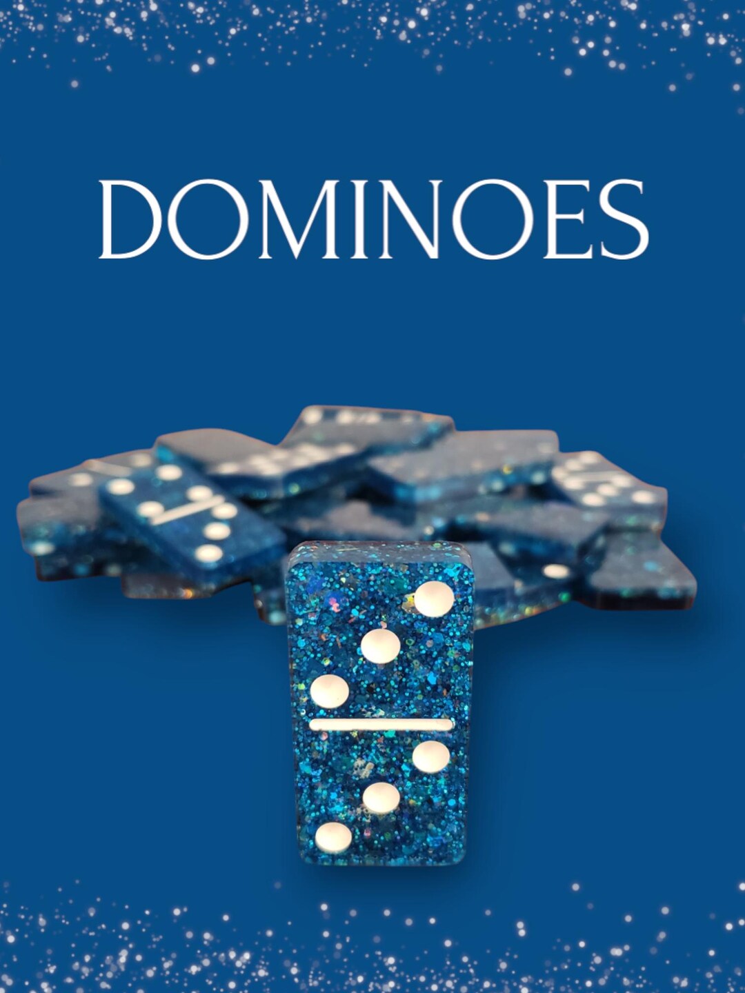 Double 6 Glittery Blue Dominoes RECEIVE BEFORE CHRISTMAS - Etsy